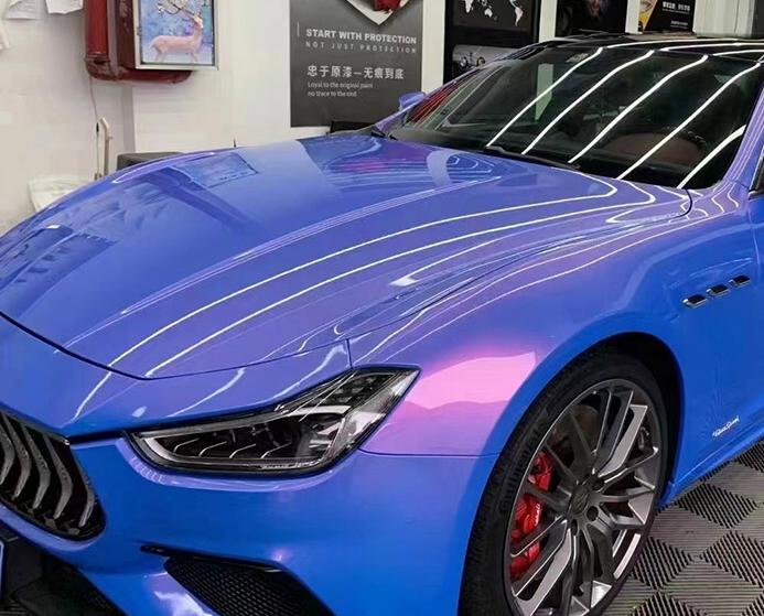 Gloss Diamond Blue Red Vinyl Color Wrap Film - G2Technik